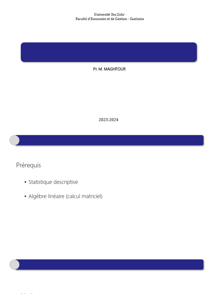 Support de Cours Analyse Des Données S5 | PDF