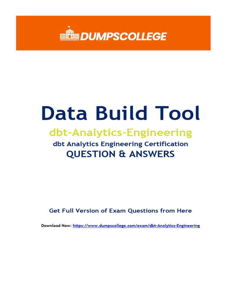 DBT Analytics Engineering Exam Questions | PDF | Data | Databases