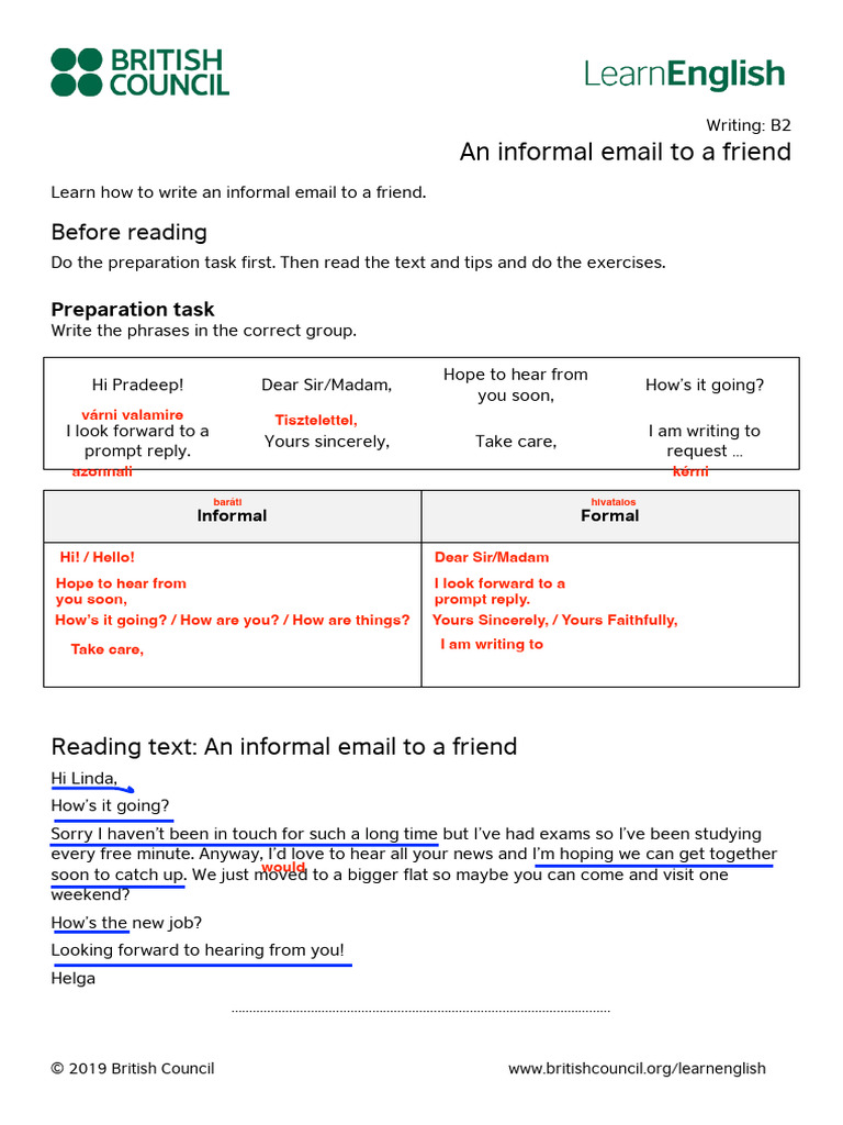 LearnEnglish-Writing-B2-An-informal-email-to-a-friend | PDF