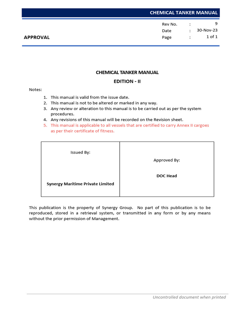Chemical Manual | PDF