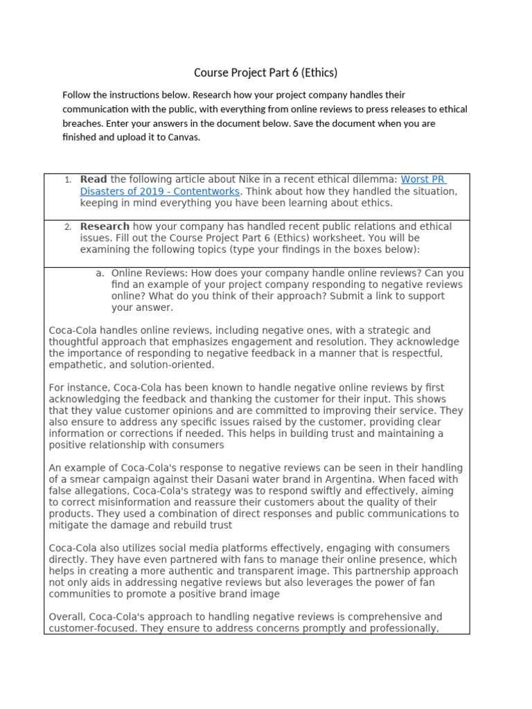 Course Project Part 6 (Ethics) | PDF
