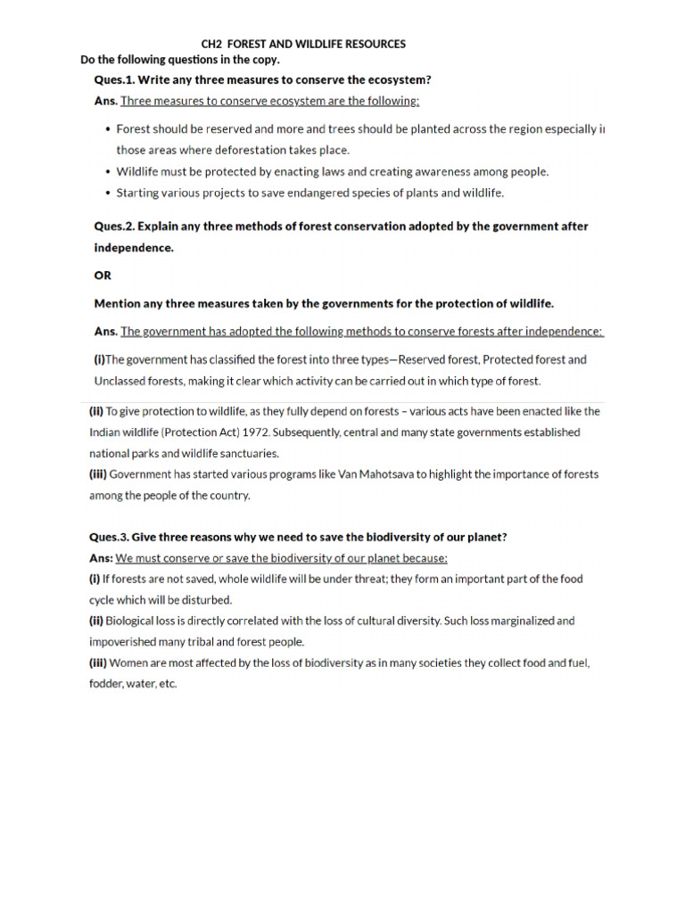 CH2 Main Questions | PDF