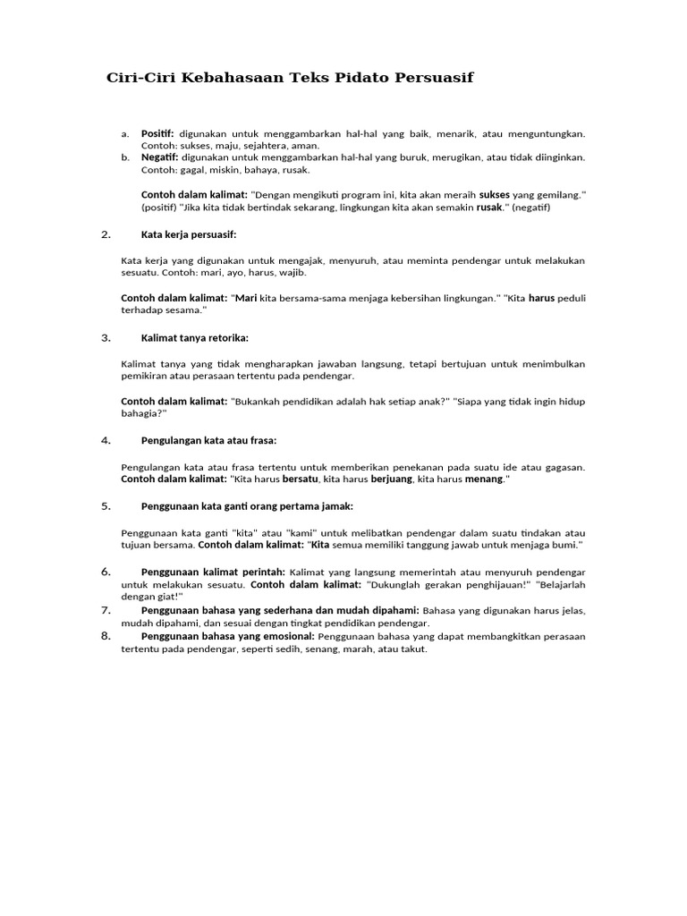 Ringkasan Materi Teks Pidato Persuasif | PDF