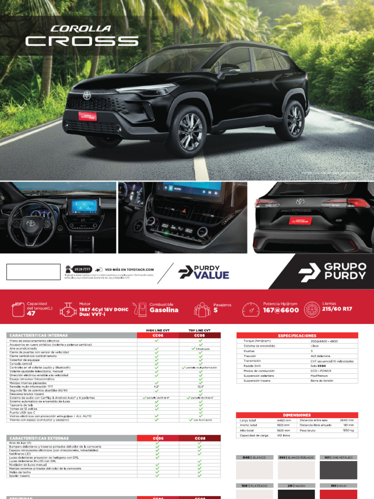 Ficha TÃ©cnica - Ficha TÃ©cnica Corolla Cross (Gasolina) | PDF