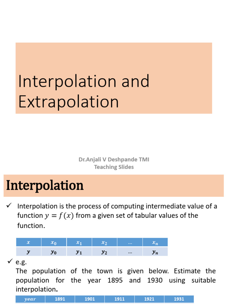 Interpolation Notes | PDF