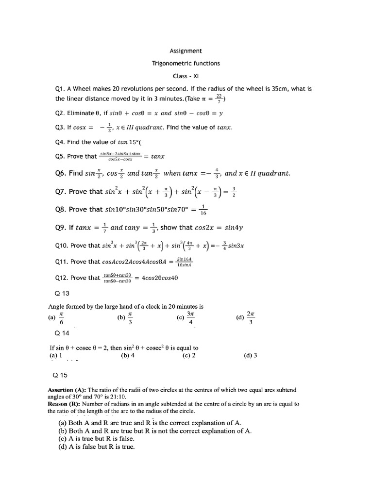 Trigonometric Functions Pdf