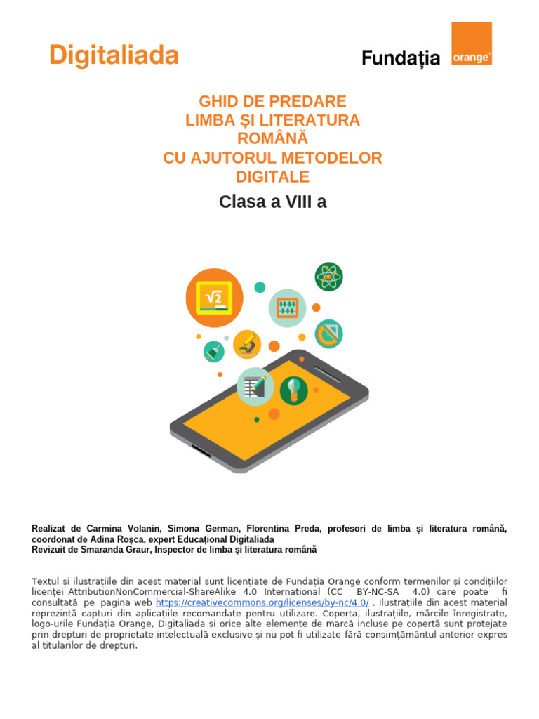1872-Ghid Predare Limba Literatura Romana Clasa 8 Metode Digitale 2022 2023 | PDF
