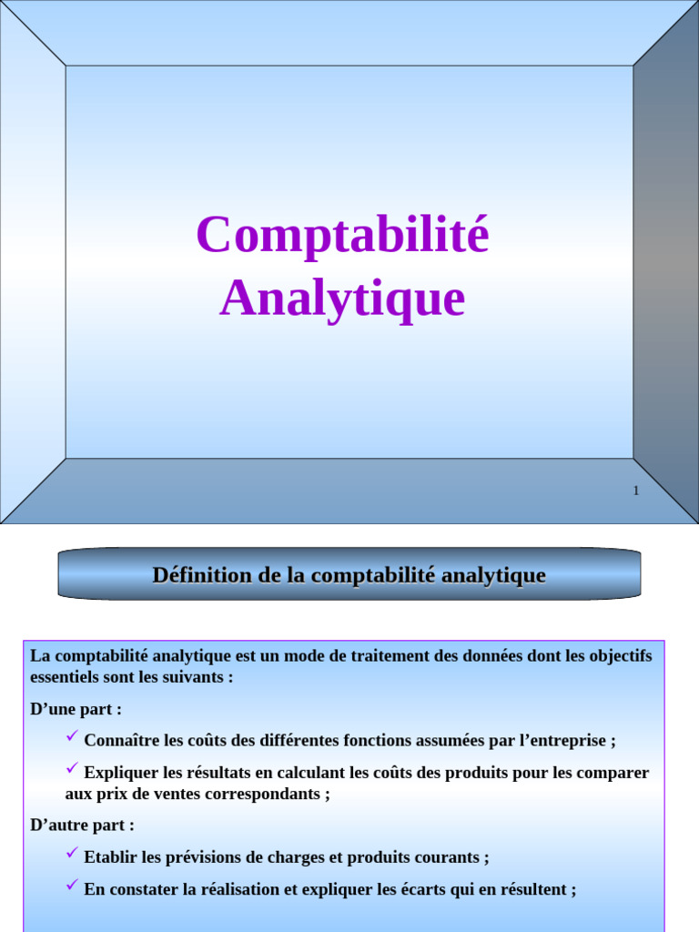 Comptabilité Analytique S3 2020 | PDF