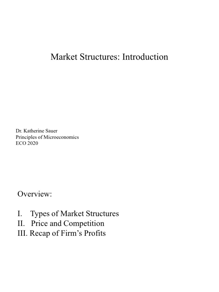 Principles of Microeconomics - Overview Market Structures | PDF