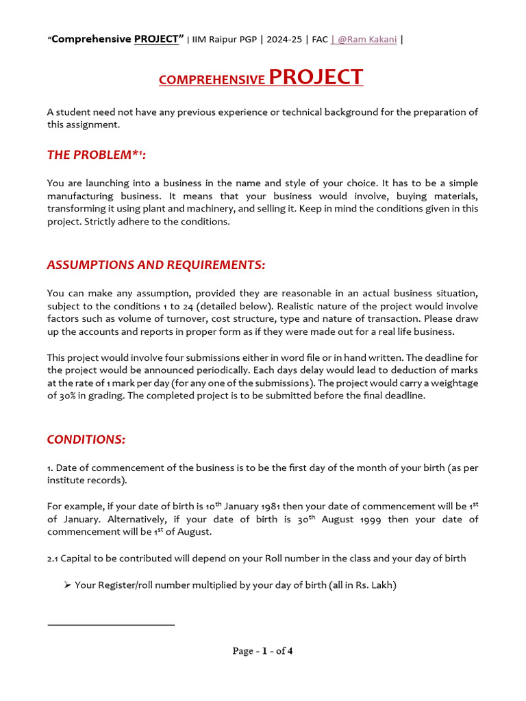 Project Questions 2024 | PDF