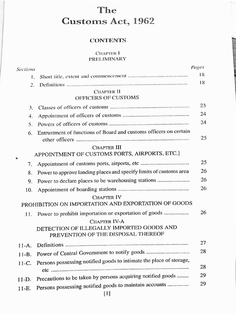 Customs Act, 1962 | PDF