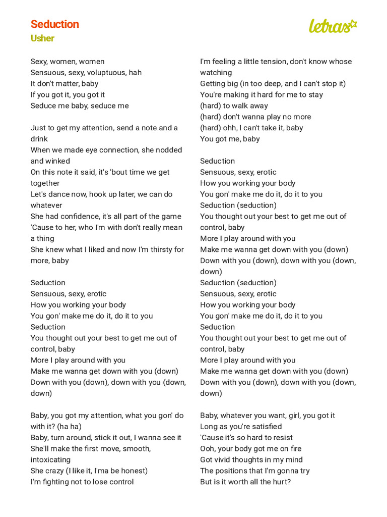 Seduction - Usher | PDF