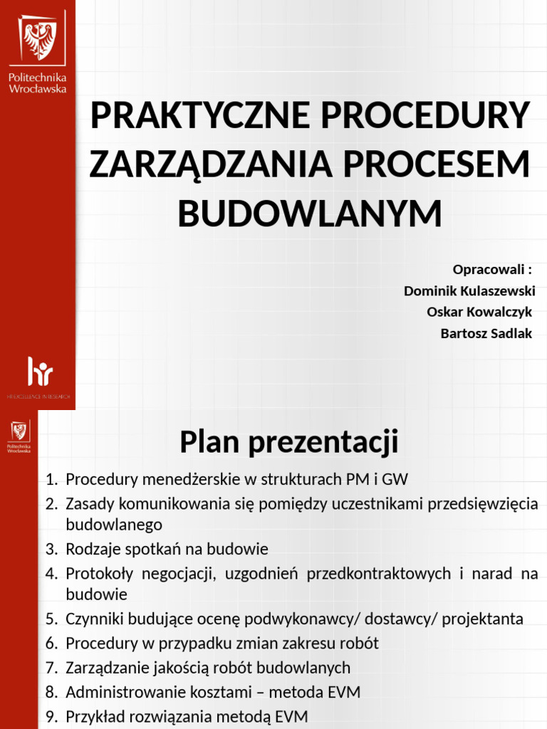 Praktyczne Procedury Zarządzania Procesem Budowlanym Vol.2 | PDF