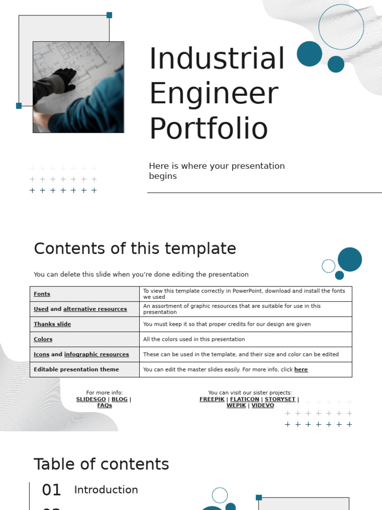 Industrial Engineer Portfolio by Slidesgo | PDF
