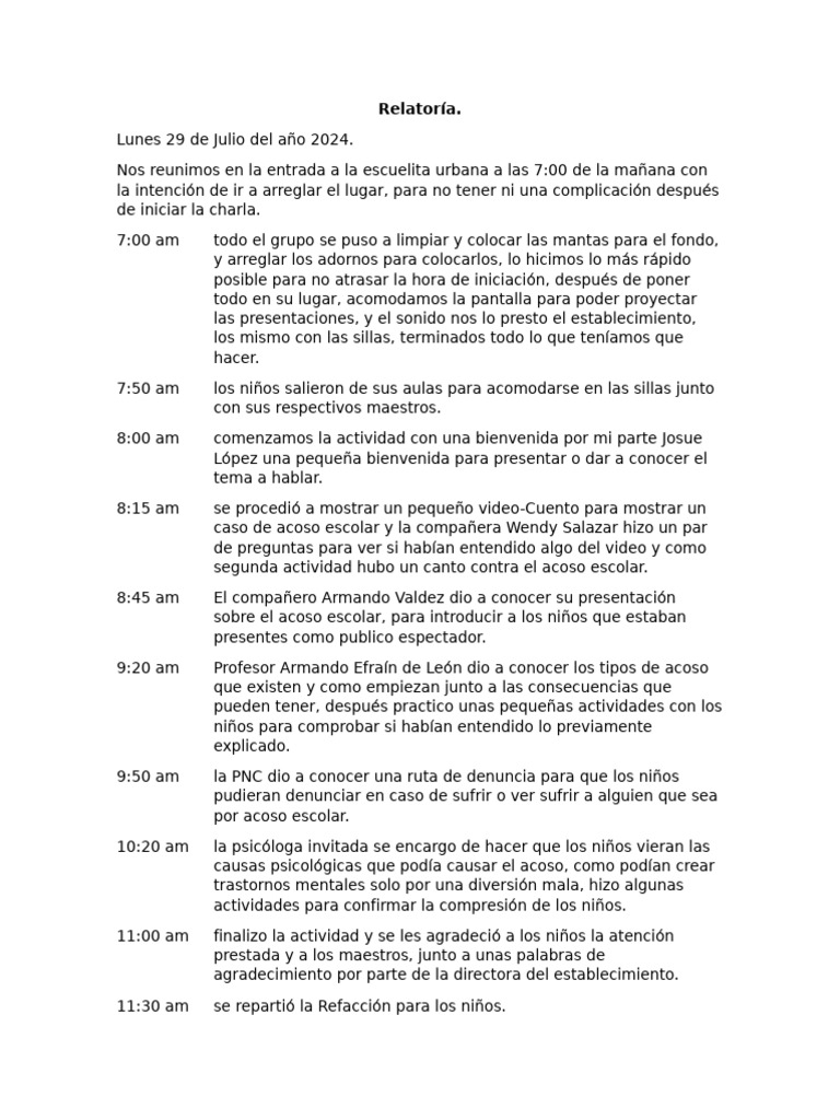 Relatoría XDDDDDDDDDDDDDD | PDF