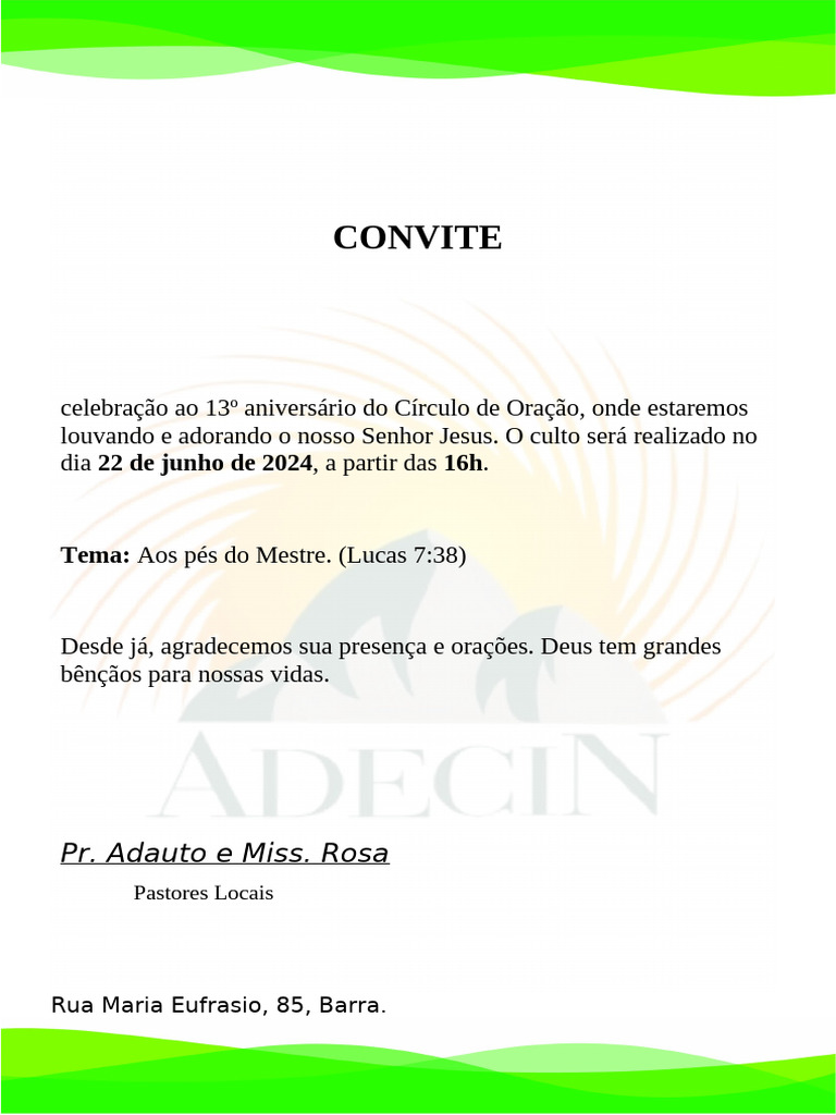 Modelo Convite | PDF