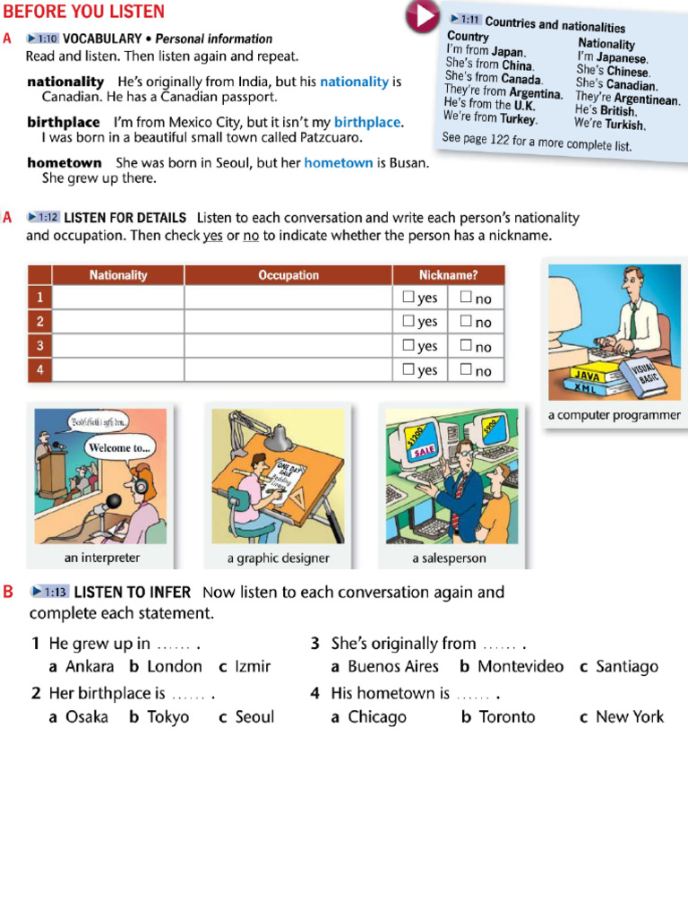 U1 Lesson3 Listening | PDF
