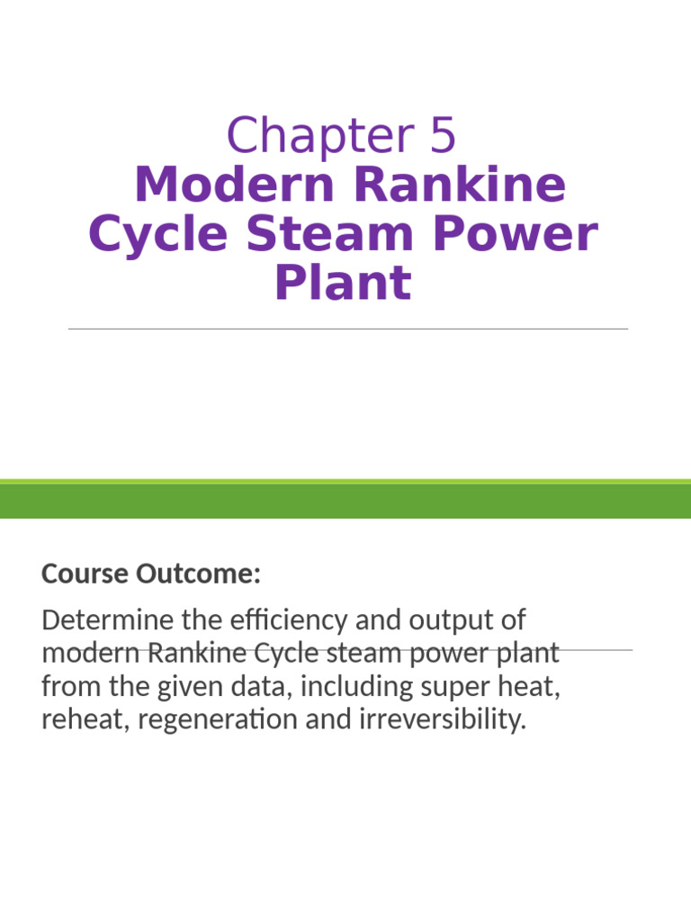 Chapter 5 Modern Rankine Cycle | PDF