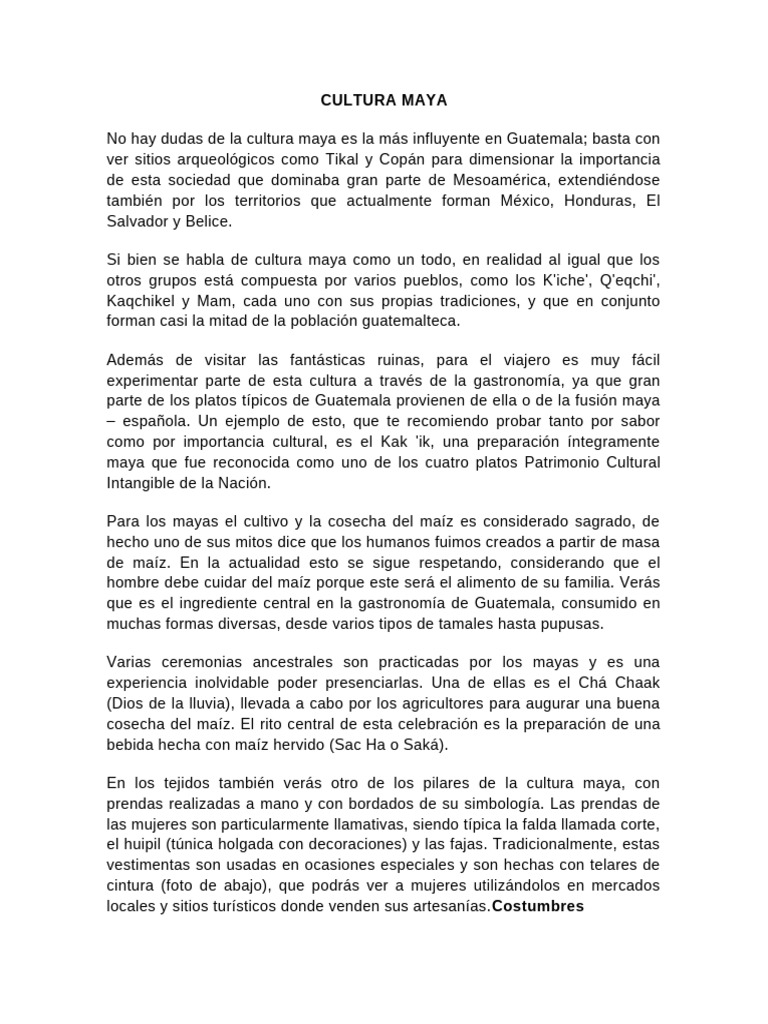 CULTURA MAYA | PDF