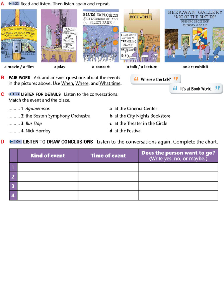 U2 Lesson1 Events - Listening | PDF