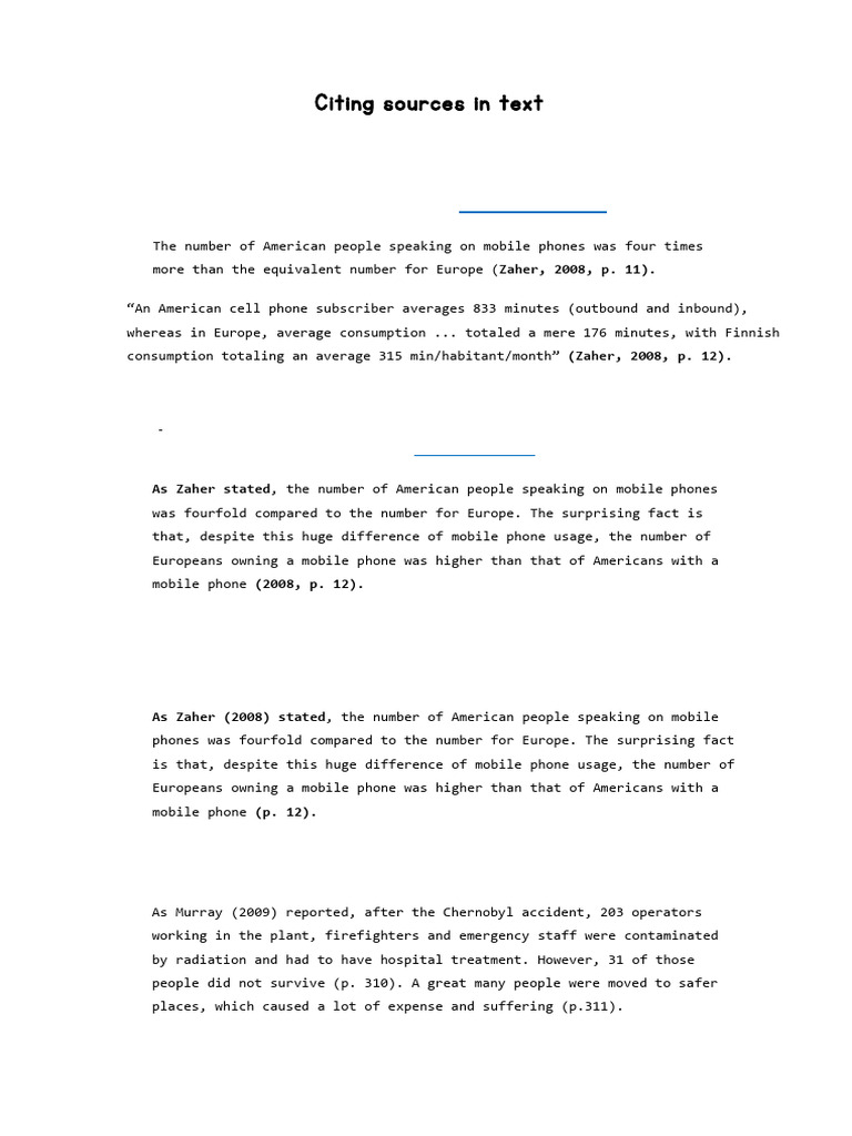Citing Sources in Text | PDF