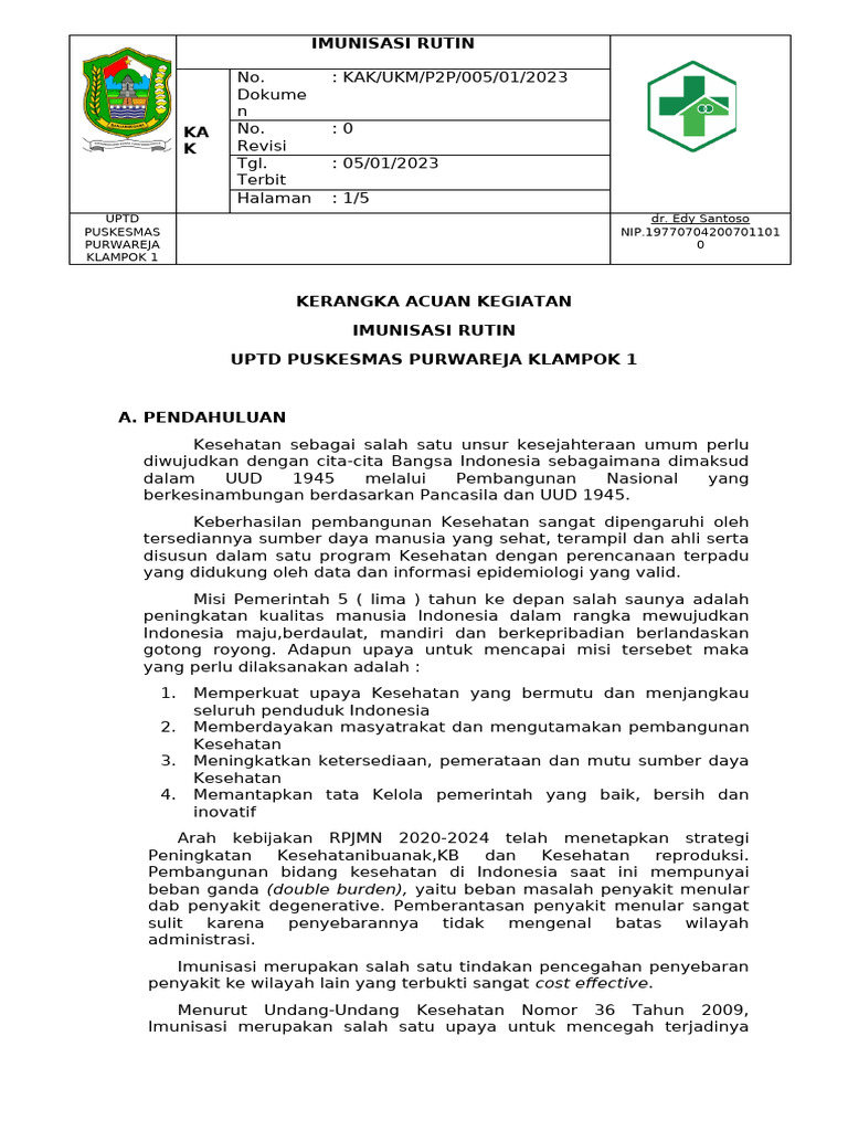 Kerangka Acuan Contoh | PDF