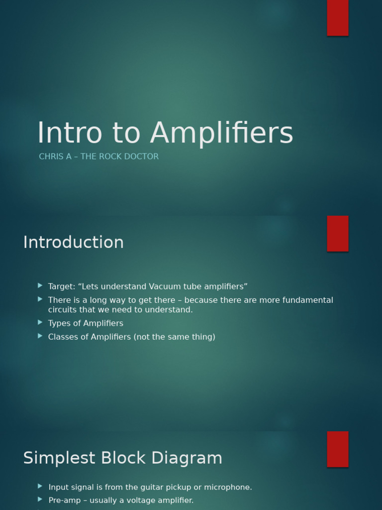 Musical Electronics - Intro To Amplifiers | PDF | Amplifier ...