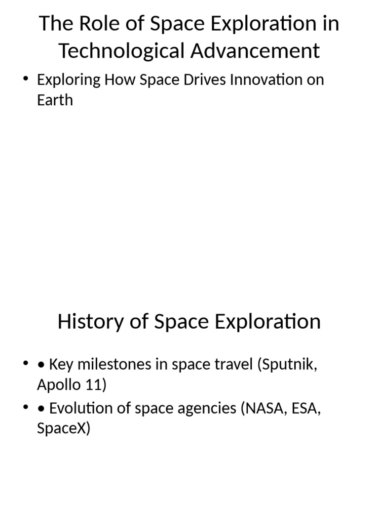 Space Exploration Technology Advancement | PDF