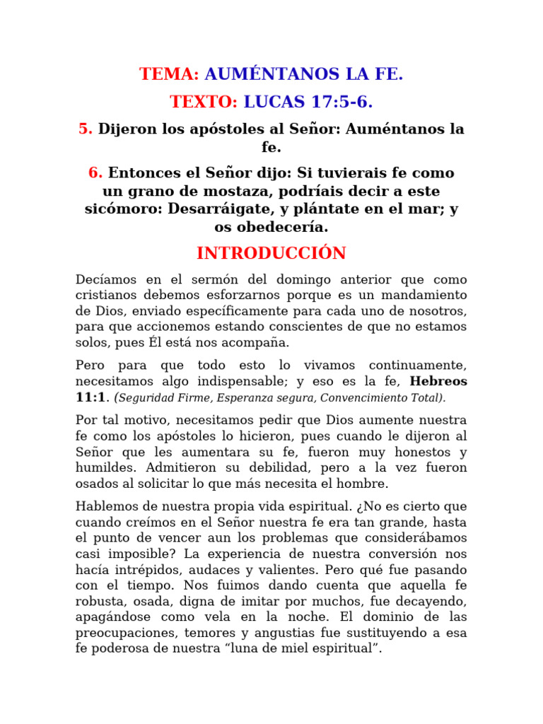 Auméntanos La Fe1 | PDF