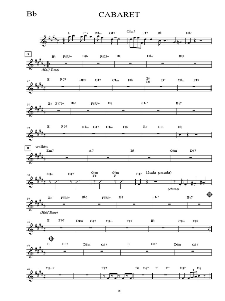 Cabaret A (Bb) | PDF