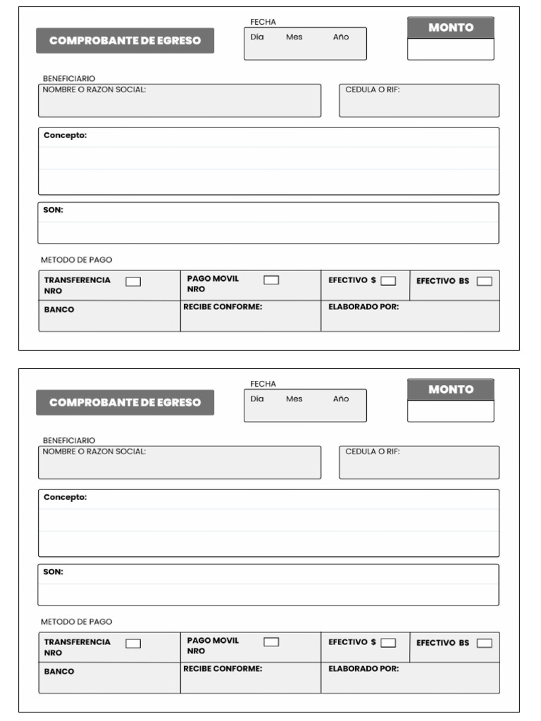 Comprobante de Egreso | PDF