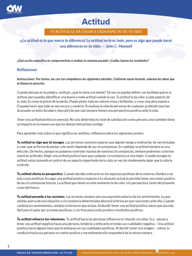 Actitud | PDF | Actitud (psicología) | Ciencias del comportamiento