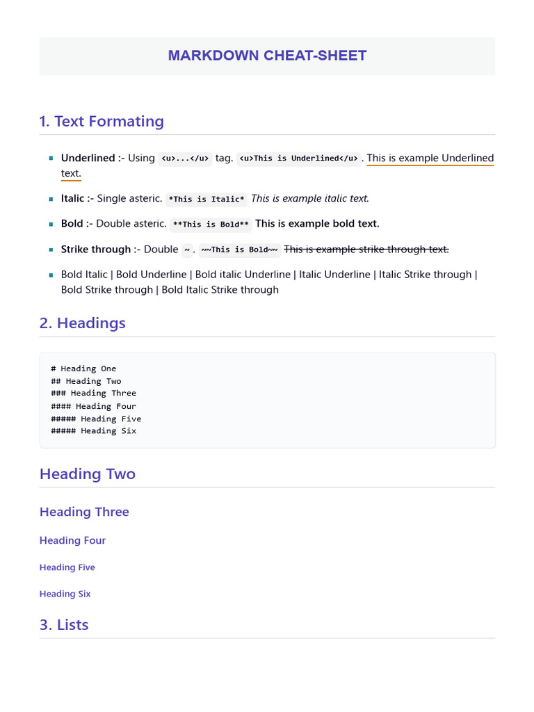 Markdown Cheat-Sheet - MD | PDF | Computing | Notation