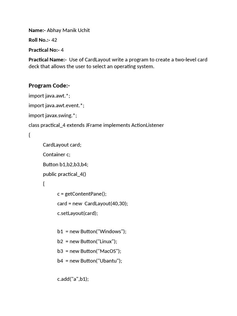 Practical 4 AJP | PDF