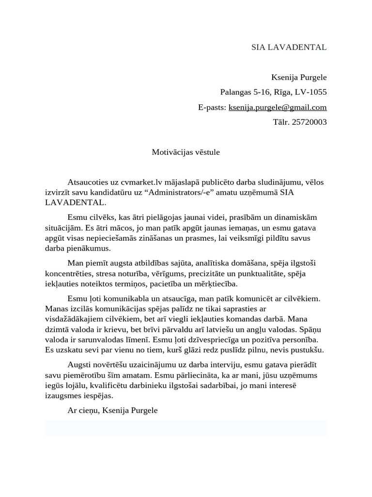 Motivacijas_vestule | PDF