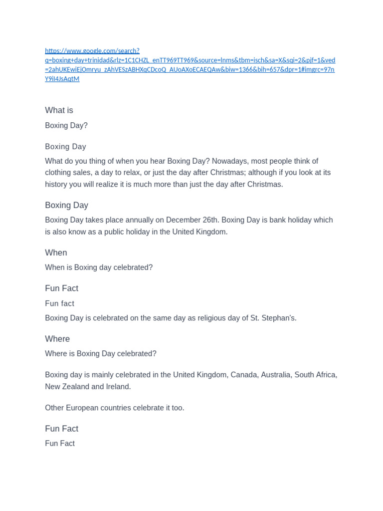 Boxing Day | PDF