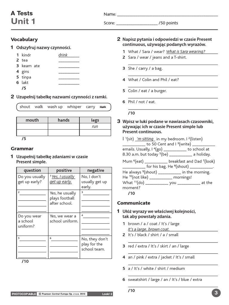 Unit Test 1 A | PDF
