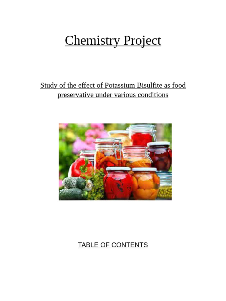 Chemistry Project | PDF