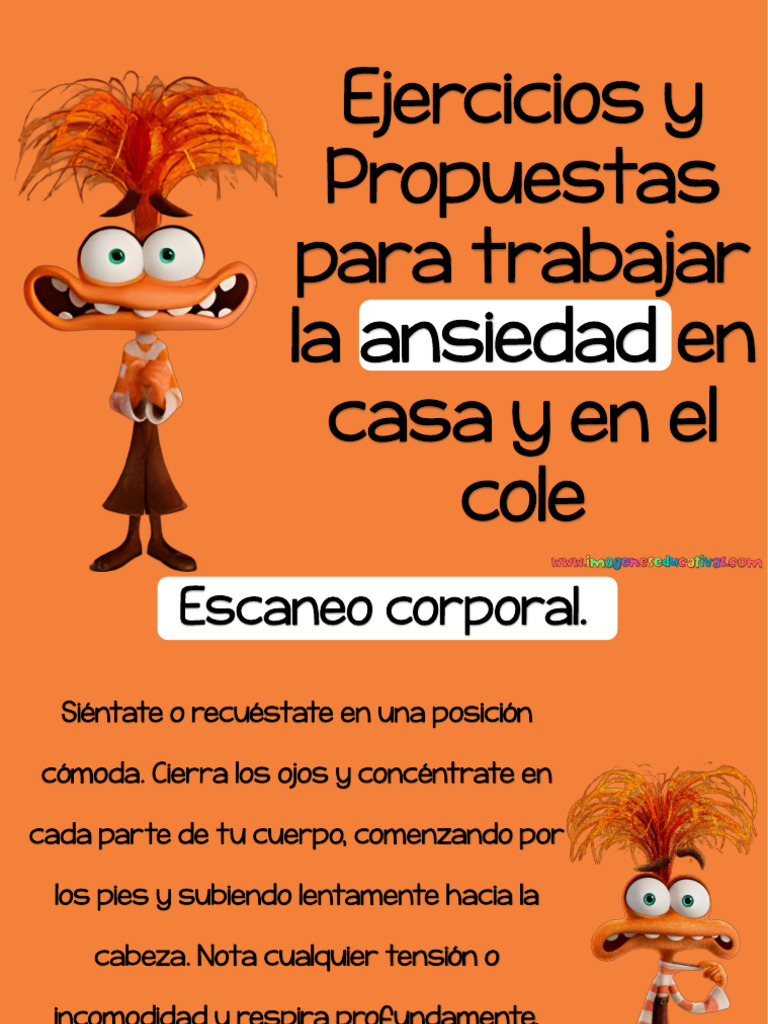 Ejercicios Propuestas para Trabajar La Ansiedad en Casa y en El Cole PDF | PDF