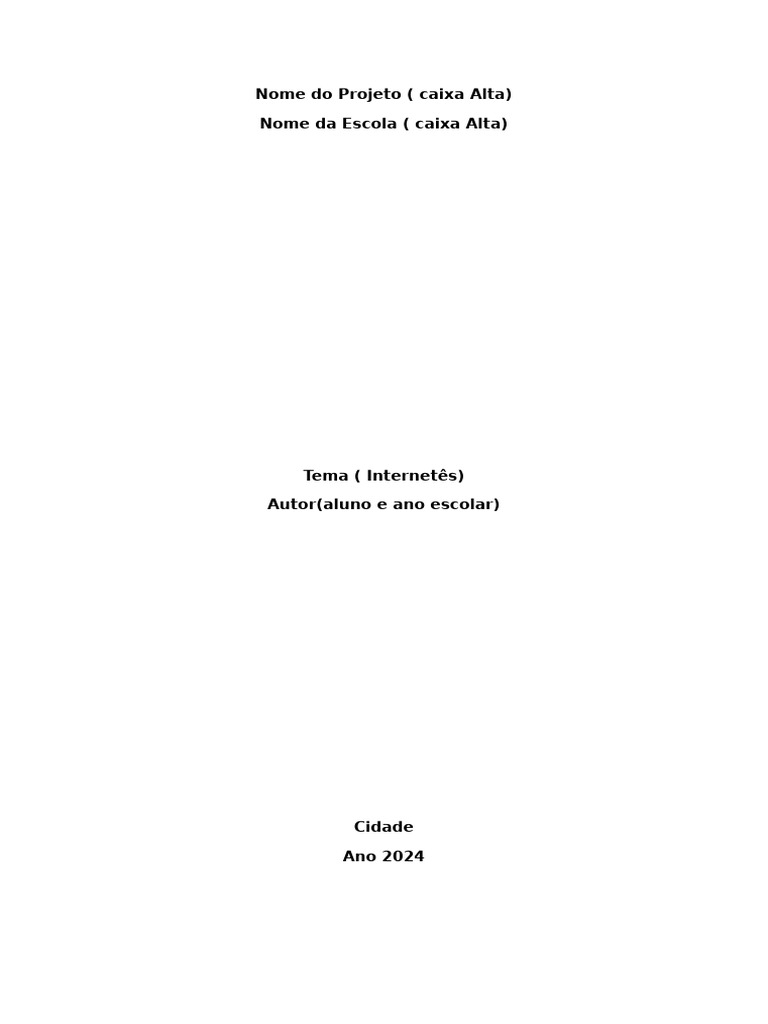 Capa Do Trabalho Projeto Integrador | PDF