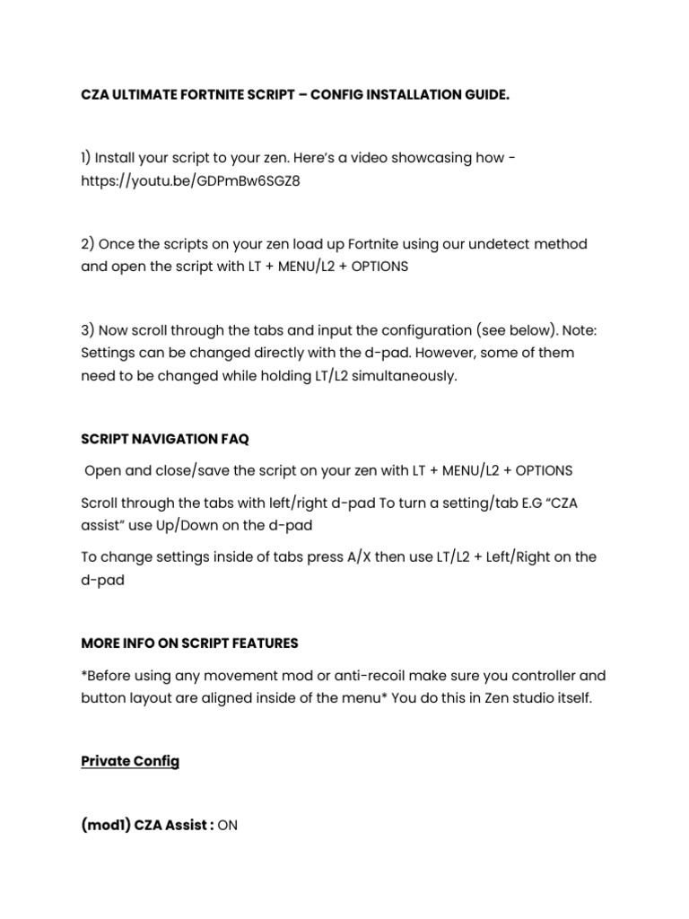 CZA_FORTNITE_CONFIG_GUIDE | PDF