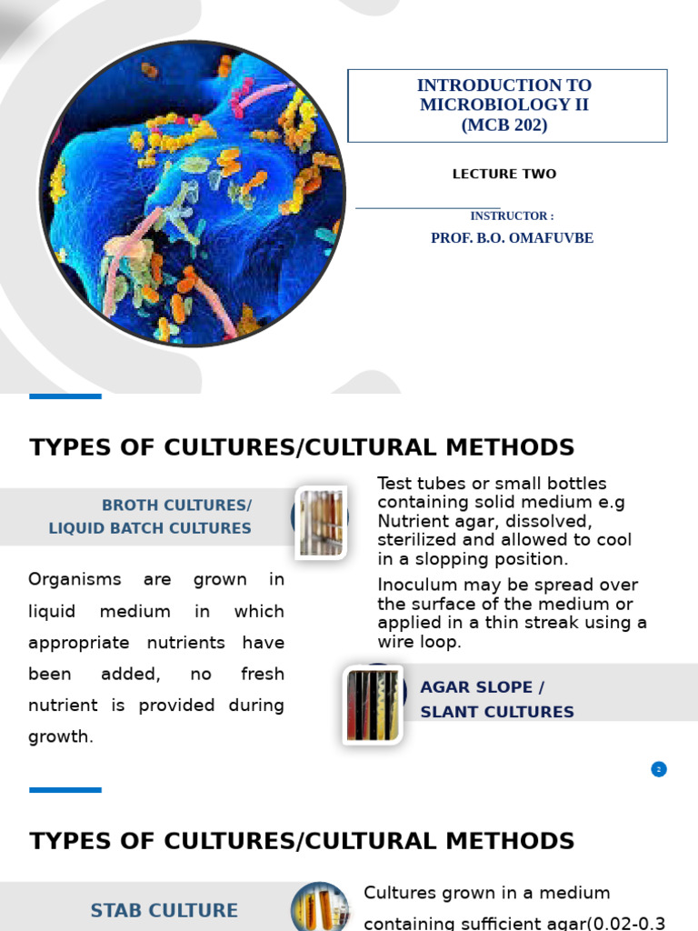 MCB202 (General Microbiology II) Lecture Two | PDF