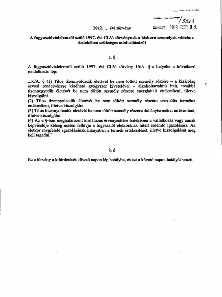 Jog Gyermekek Alkoholfogyasztása | PDF