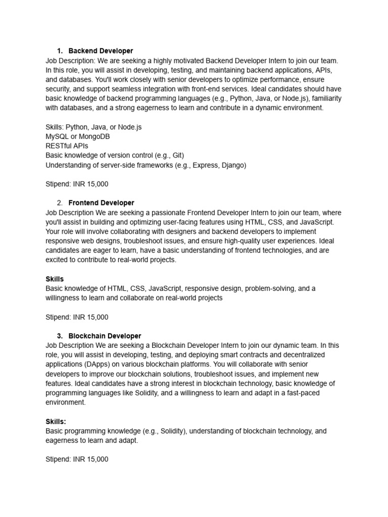 Backend Developer | PDF