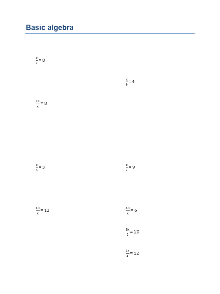 Grade 5 Basic Algebra d1 | PDF | Mathematics | Algebra