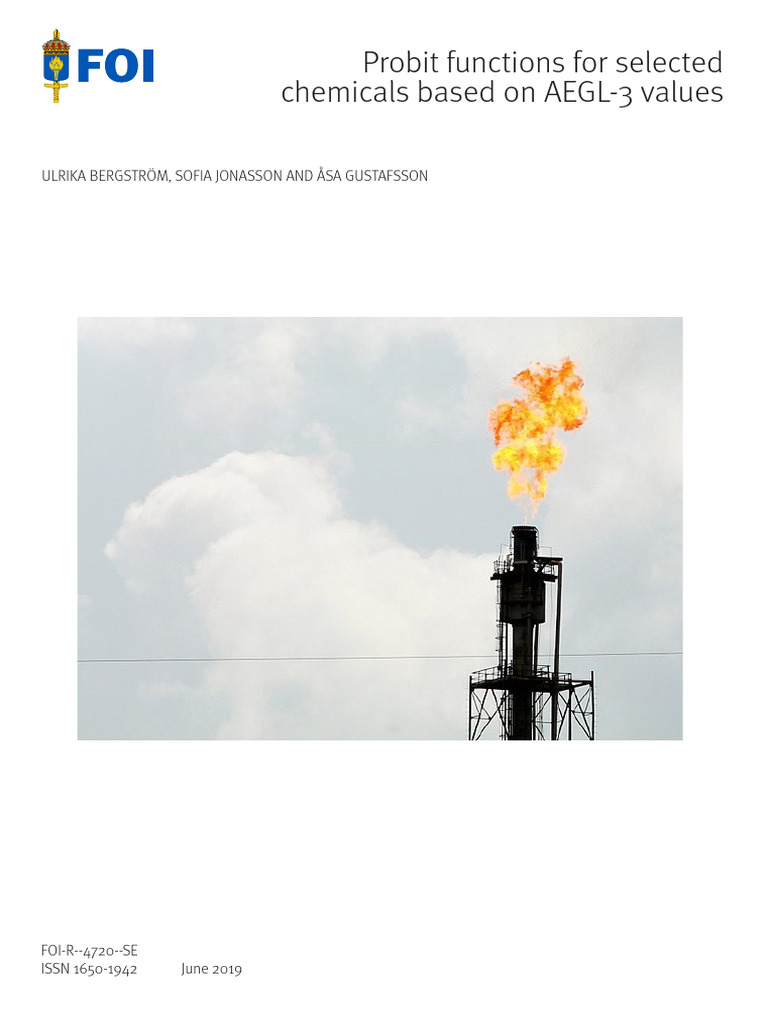 Probit Functions For Selected Chemicals Based On AEGL-3 Values - FOI ...