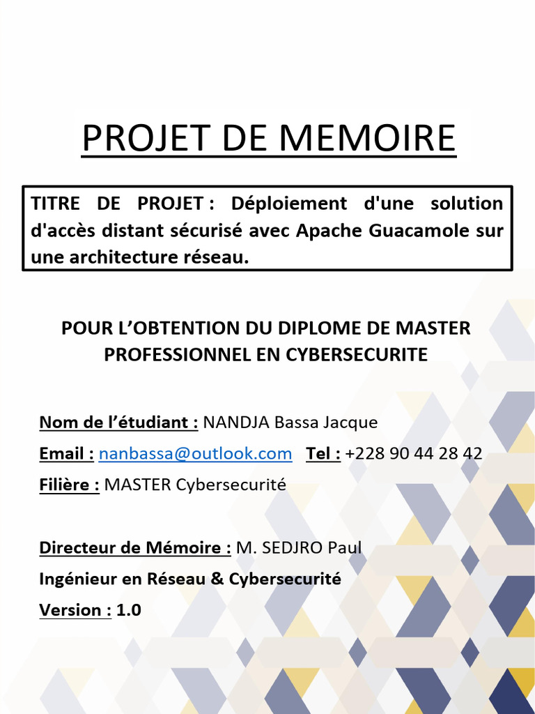 Projet de Mémoir NANDJA Bassa Jacque | PDF