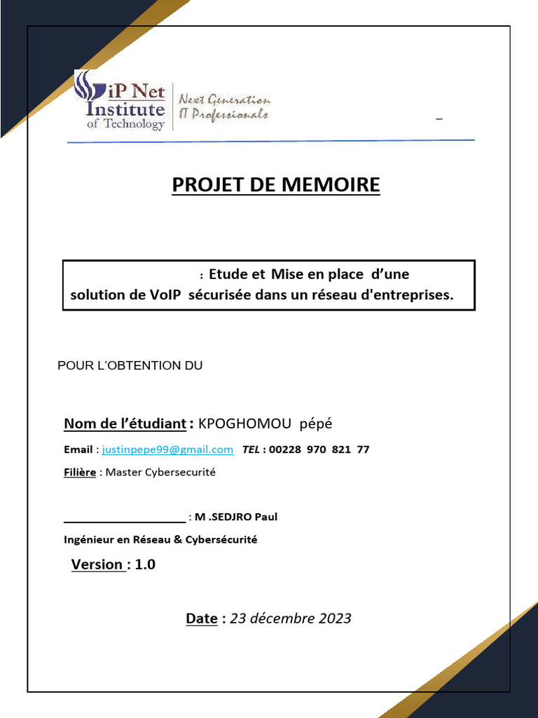 Projet de Mémoir Ku | PDF