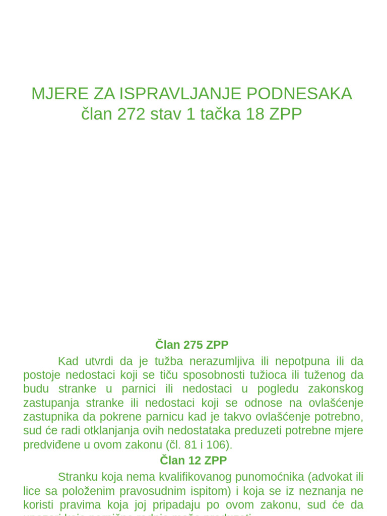 Mjere Za Ispravljanje Podnesaka | PDF