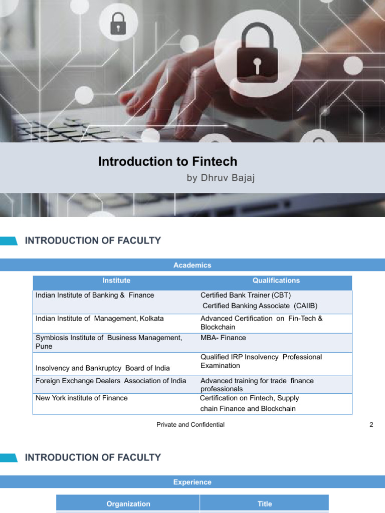 Session 1 Intro To Fintech | PDF
